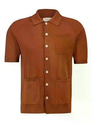 PIACENZA CASHMERE 1733 Buttoned Raglan-sleeve Shirt - Brown