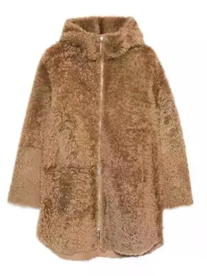 UTZON Joli Hooded Shearling Coat
