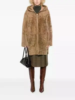 UTZON Joli Hooded Shearling Coat