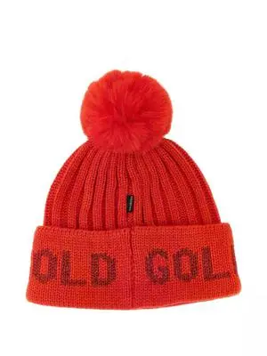 Goldbergh Ribbed Pompom Beanie Hat - Red