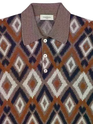 PIACENZA CASHMERE 1733 Diamond-pattern Three-button Polo Shirt