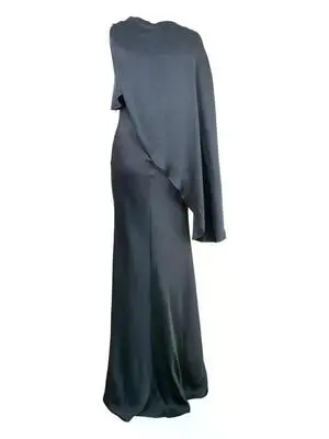 Lapointe Draped Asymmetric-sleeve Gown