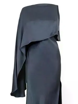 Lapointe Draped Asymmetric-sleeve Gown