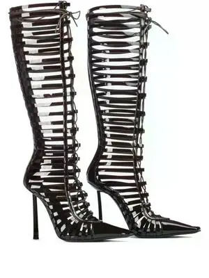 LE SILLA 120mm Lace-up Cage Boots - Black