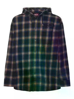 DIESEL® Check-pattern Hooded Jacket