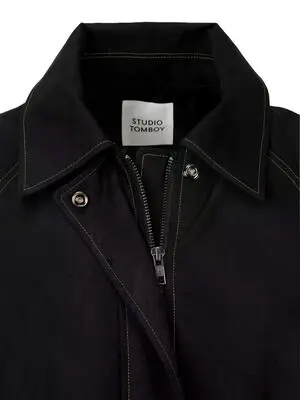 STUDIO TOMBOY Layered Hooded Jacket - Black