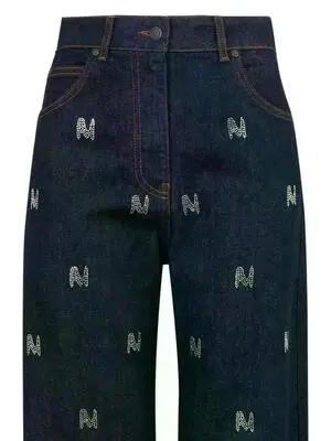 MSGM Strass-embellished 'themwave' Denim Jeans