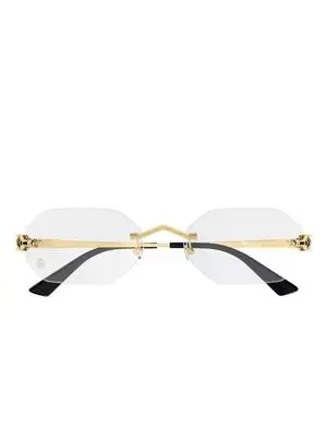 CARTIER Panthère Geometric-frame Glasses - Gold