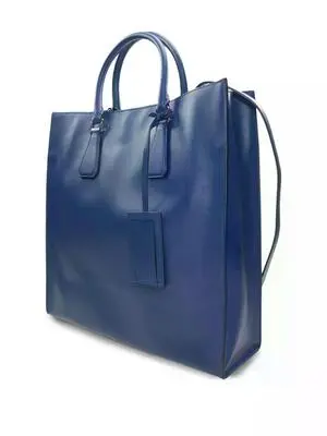 Prada Leather Top-handle Tote Bag - Blue