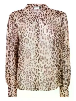 Rixo Mila Leopard-print Shirt