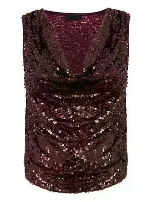 Lapointe Sequined Cowl-neck Blouse