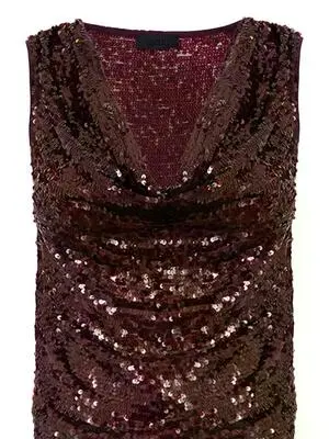 Lapointe Sequined Cowl-neck Blouse