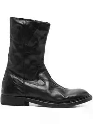 Moma Word Leather Ankle Boots