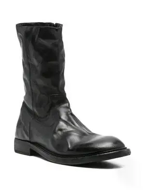 Moma Word Leather Ankle Boots