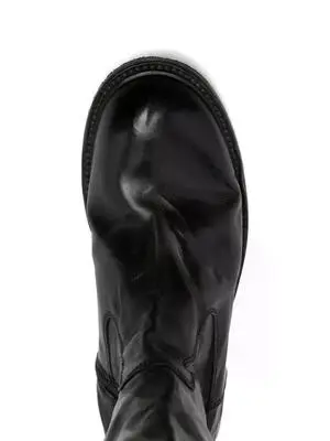 Moma Word Leather Ankle Boots