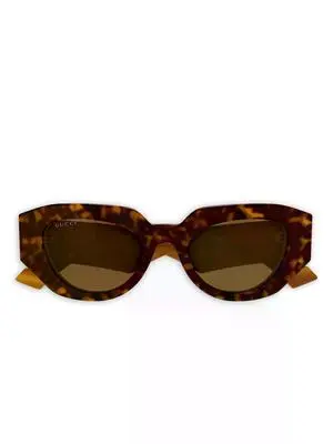 Gucci Geometric Logo Sunglasses - Brown
