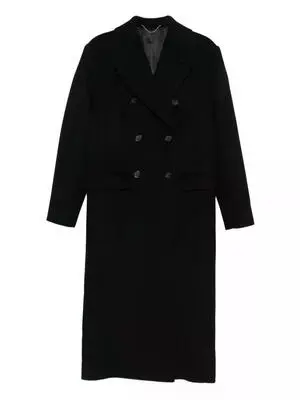 Women's Black Double Breasted Coats