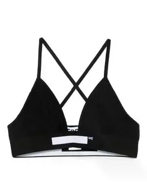MEDEEA Ribbed Logo Bra - Black