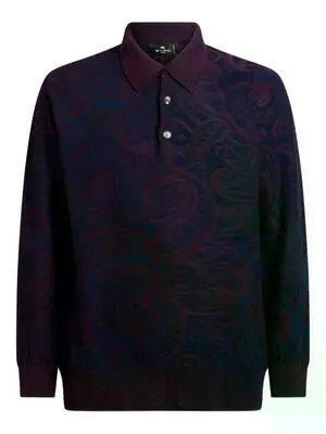Etro Jacquard Wool Polo Shirt