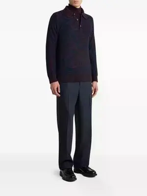 Etro Jacquard Wool Polo Shirt