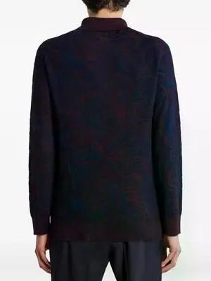 Etro Jacquard Wool Polo Shirt