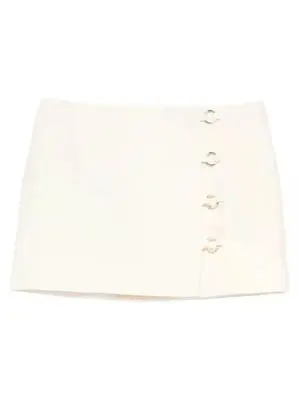 MEDEEA Ring-detail Asymmetric Skirt - White