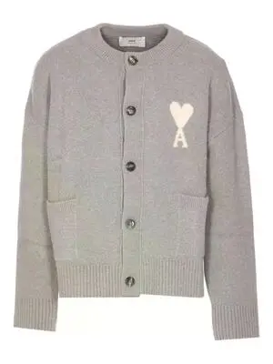 Ami Paris Embroidered Cardigans For Men