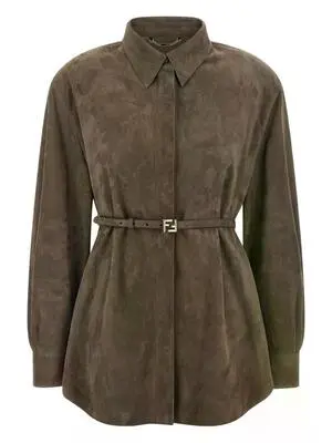 Fendi Logo-belt Suede Shirt