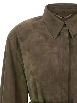 Fendi Logo-belt Suede Shirt