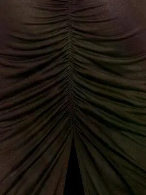 Rick Owens Ruched Midi Skirt - Brown