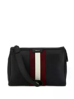 Bally Striped-detail Leather Wash Bag - Black