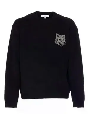 Maison Kitsuné Fox-head Intarsia Sweater - Black