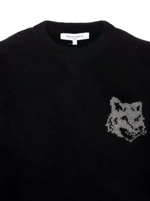Maison Kitsuné Fox-head Intarsia Sweater - Black