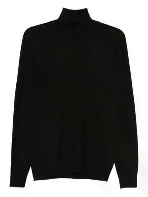 GRAN SASSO Roll-neck Fine Knit Sweater - Black