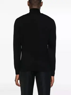 GRAN SASSO Roll-neck Fine Knit Sweater - Black
