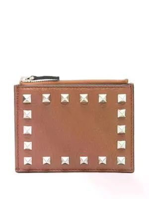 Valentino Garavani Rockstud Leather Wallet - Brown