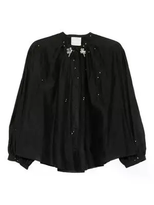 FORTE_FORTE Embellished Button-up Blouse