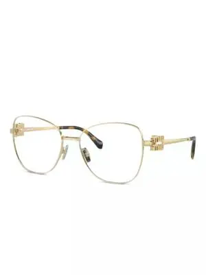 Miu Miu Geometric-frame Glasses - Gold