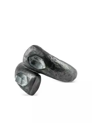 PARTS OF FOUR Sterling Silver Druid Quartz Ring - Black