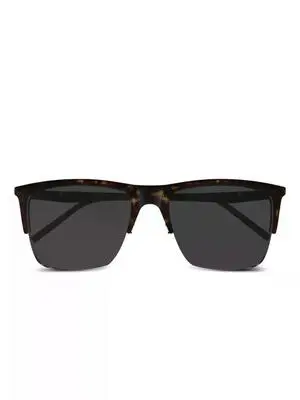 Saint Laurent Tortoiseshell Half-rim Sunglasses - Brown