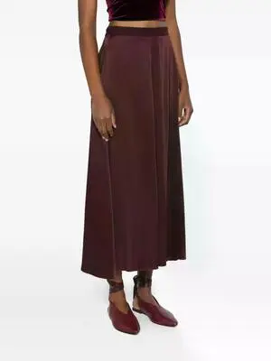 FORTE_FORTE Side-zip A-line Skirt - Brown
