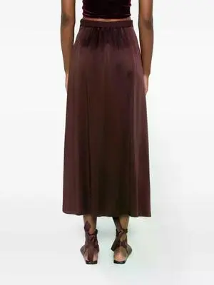 FORTE_FORTE Side-zip A-line Skirt - Brown