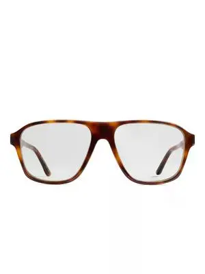 Khaite X Oliver Peoples Square Frame Glasses - Brown