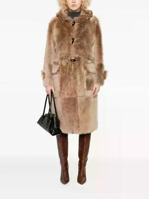 UTZON Cherie Hooded Shearling Coat