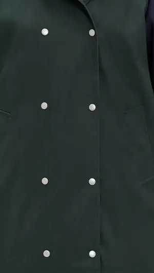THE TINY BIG SISTER Color Blocked Twill Trench Coat