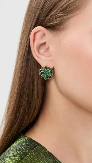 BY ADINA EDEN Colored Beaded Flower Stud Earrings
