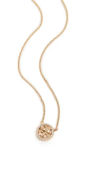 Tory Burch Icon Pavé Pendant Necklace - Tory Gold/crystal