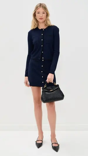 LE BOP Diana Knit Skirt - Navy