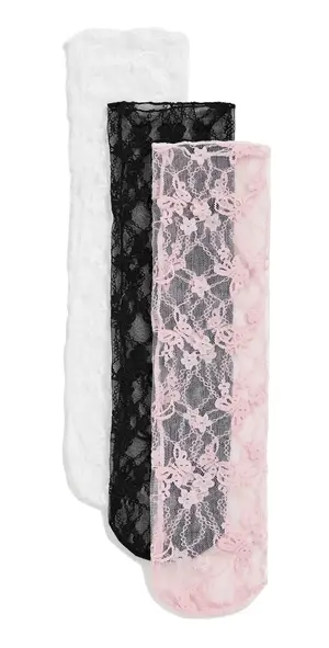 STEMS Cassie Lace Crew Socks Set Of Three