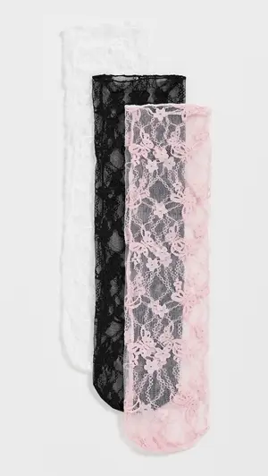 STEMS Cassie Lace Crew Socks Set Of Three